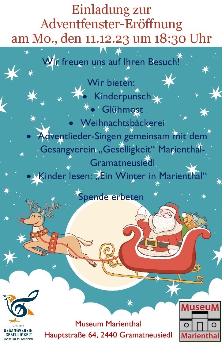 Adventfenster 2023 - Kulturverein Museum Marienthal-Gramatneusiedl